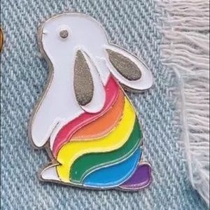 Accessories | Rainbow Bunny Enamel Pin Lgbtq Gay Pride Rabbit Gold ...